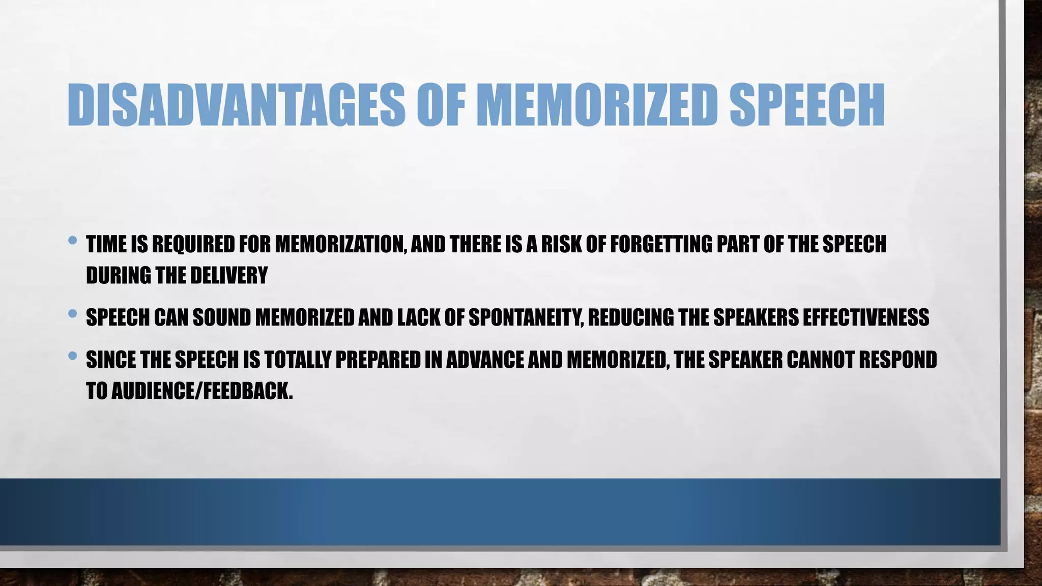 Memorized speech | PPTX