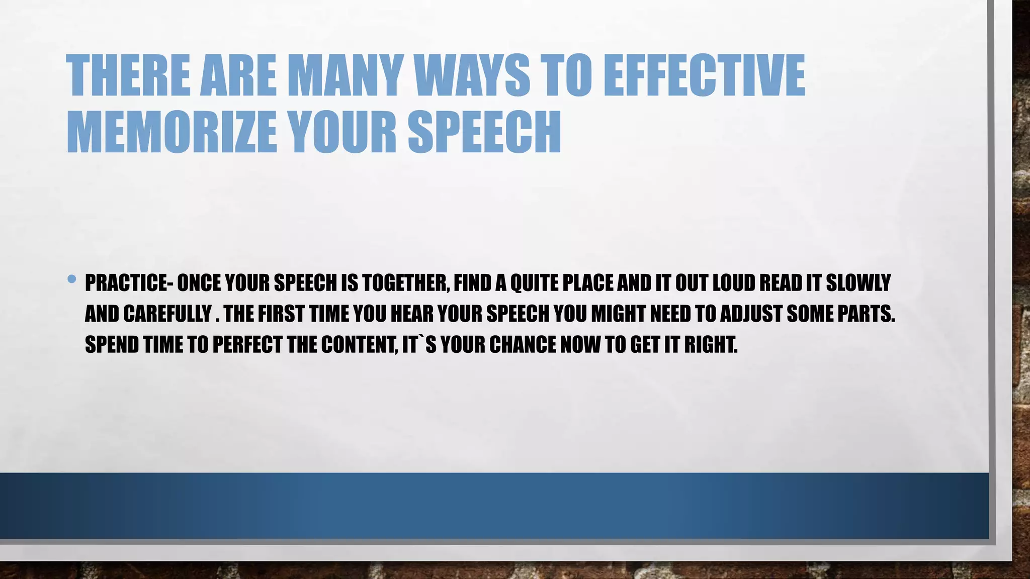 Memorized speech | PPTX