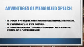 Memorized speech | PPTX