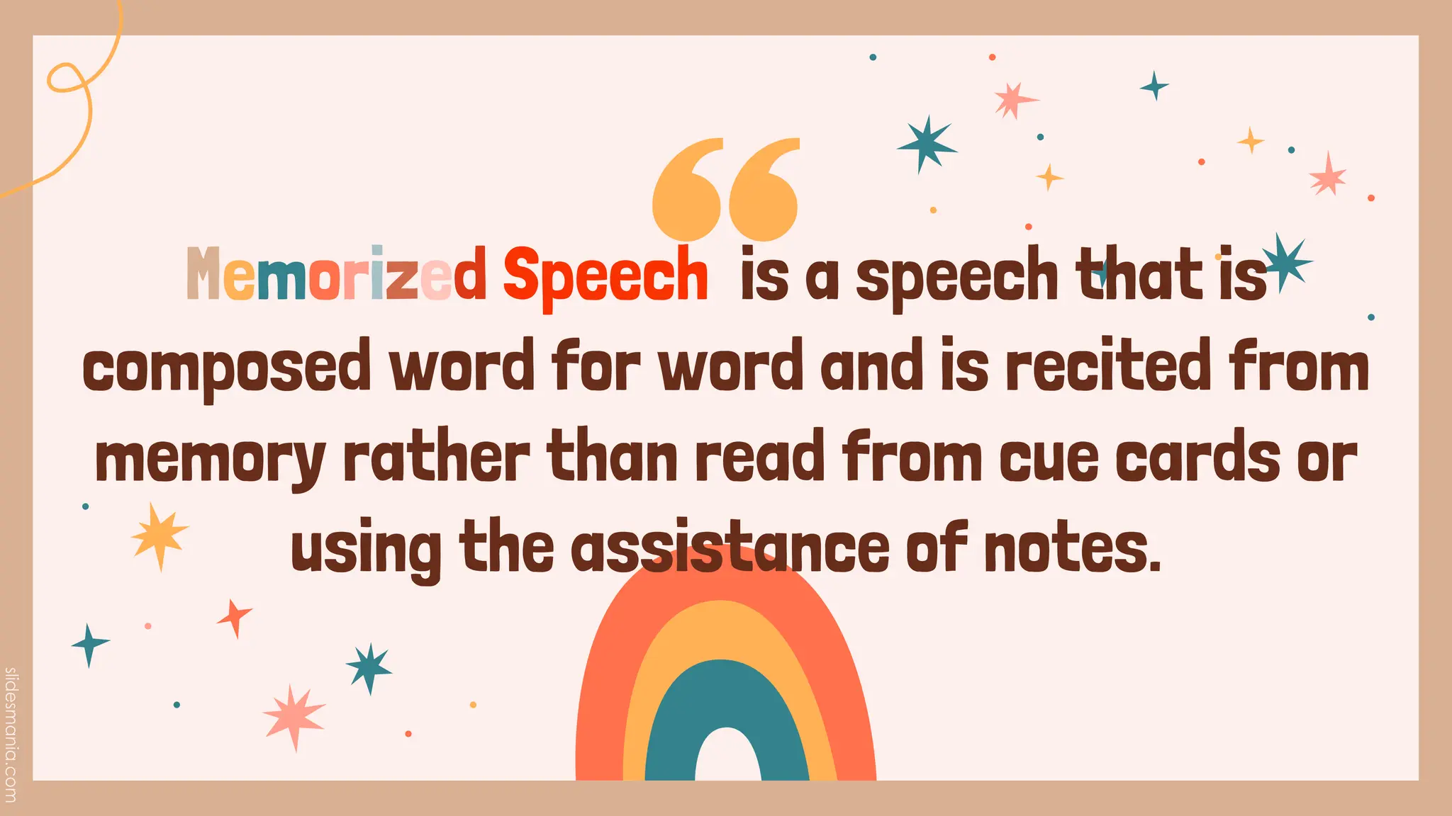 Memorized Speech and its different types | PPTX