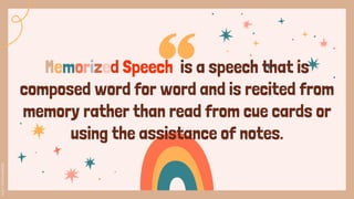 Memorized Speech and its different types | PPTX