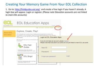 Creating an EOL Species Match Memory Game | PPT