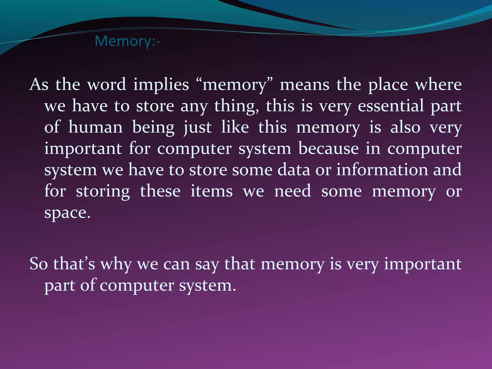 Computer Memory | PPT