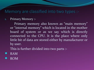 Computer Memory | PPT