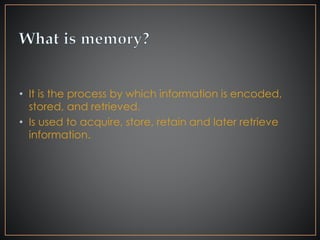 Memory | PPTX | Data Storage and Warehousing | Computing