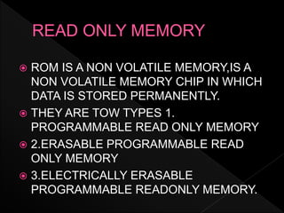 computer memory and its types | PPTX