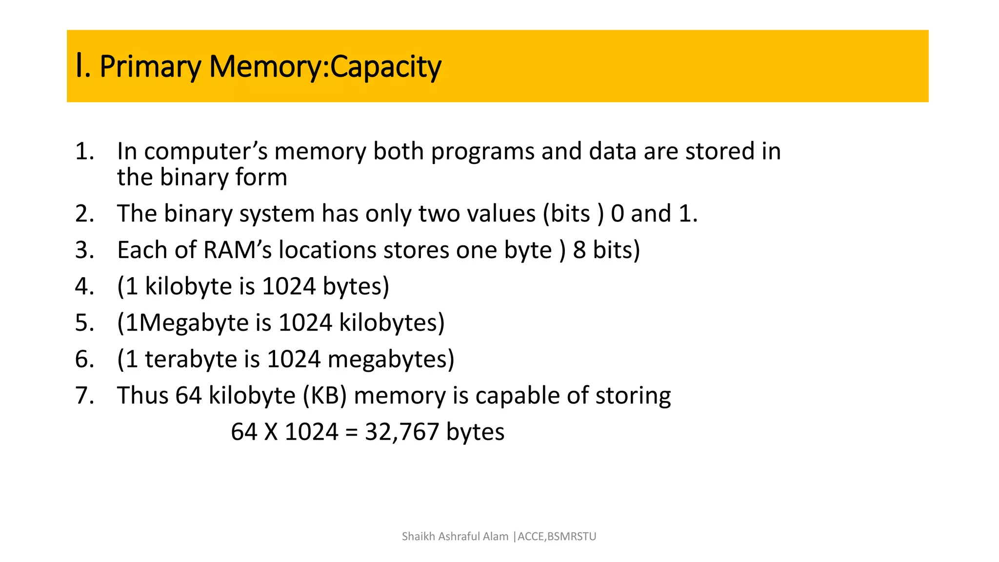 Computer Memory | PPTX