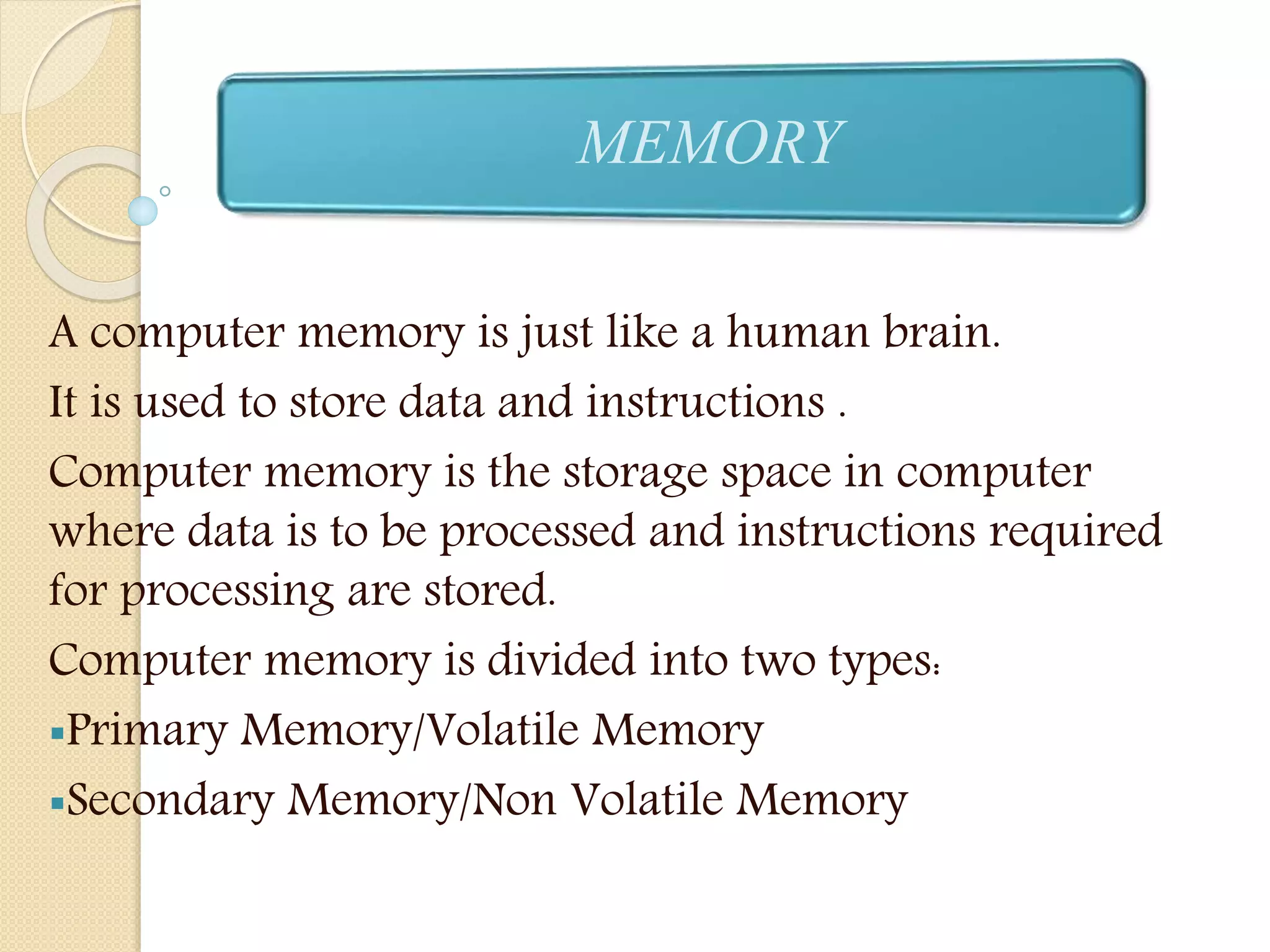 Memory / Storage Devices | PPTX