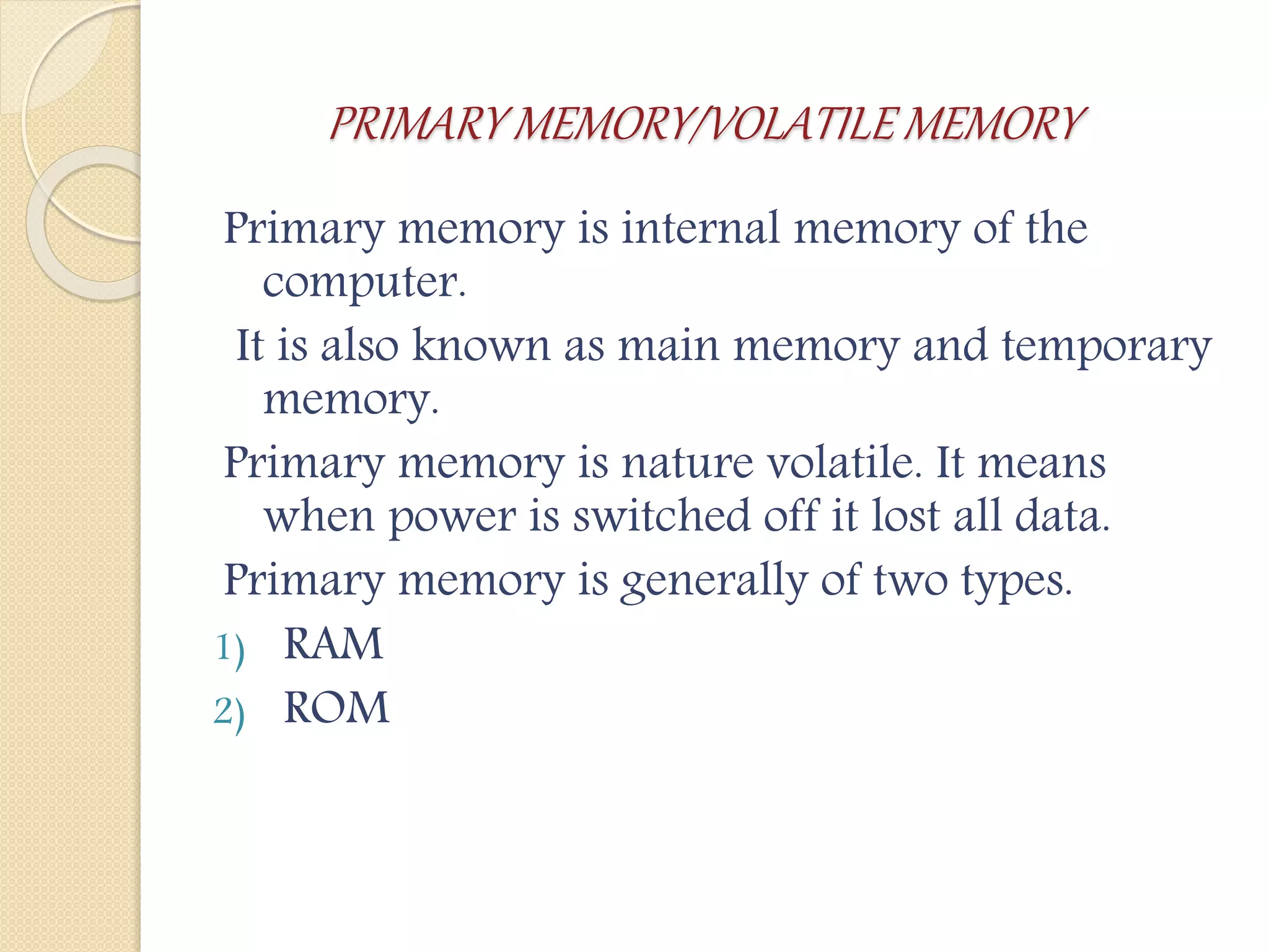 Memory / Storage Devices | PPTX
