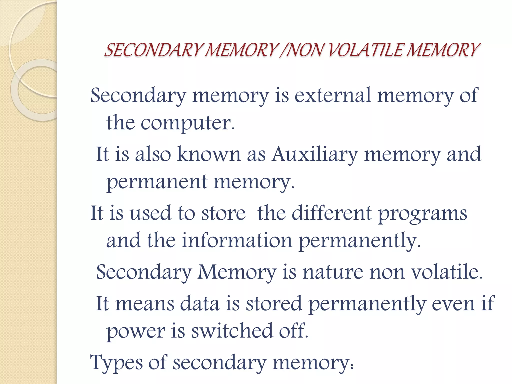 Memory / Storage Devices | PPTX
