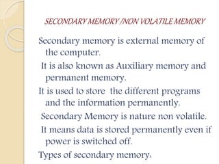 Memory / Storage Devices | PPTX