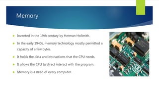 Complete Computer Memory Information | PPT
