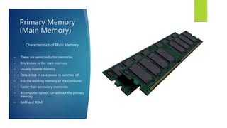 Complete Computer Memory Information | PPT