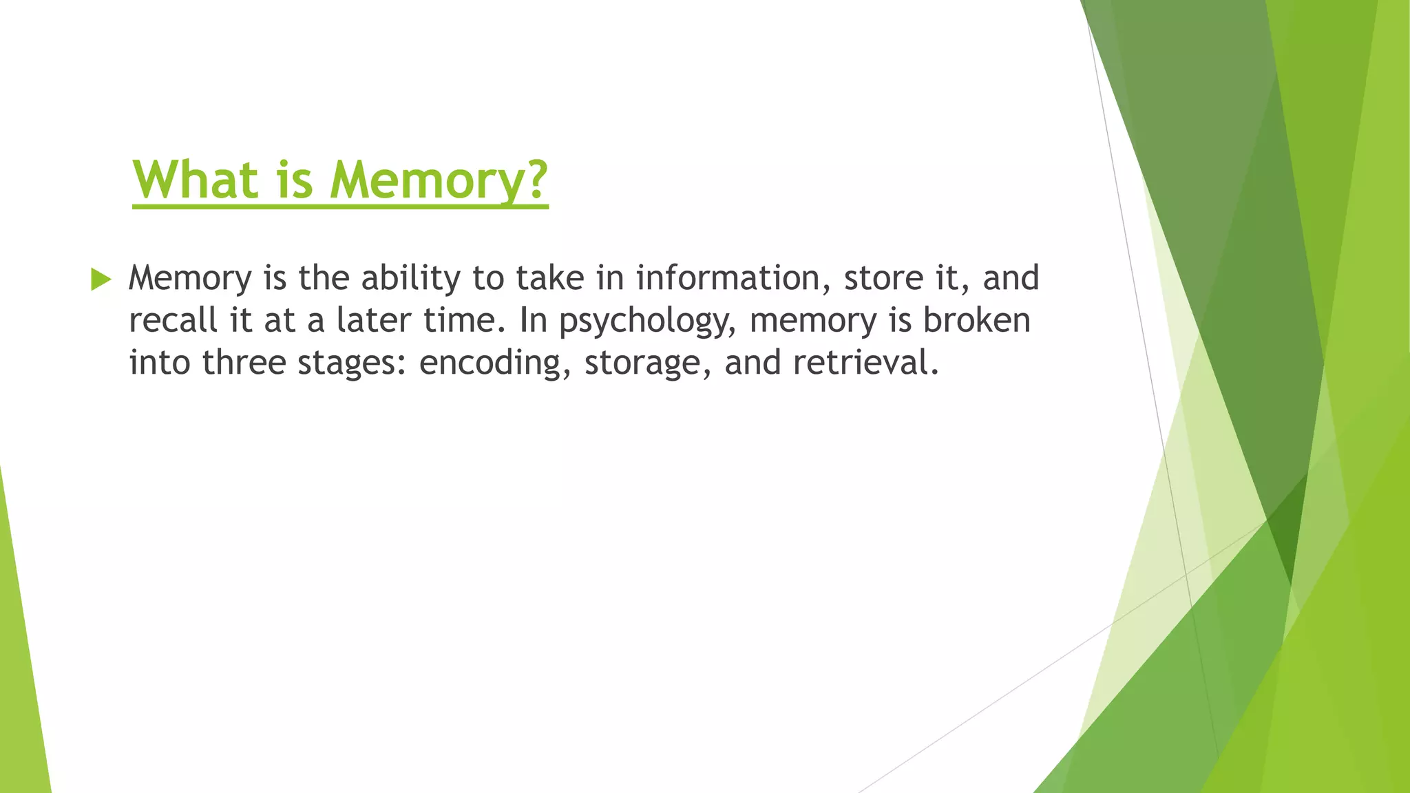 Memory(Medical Psychology) | PPTX