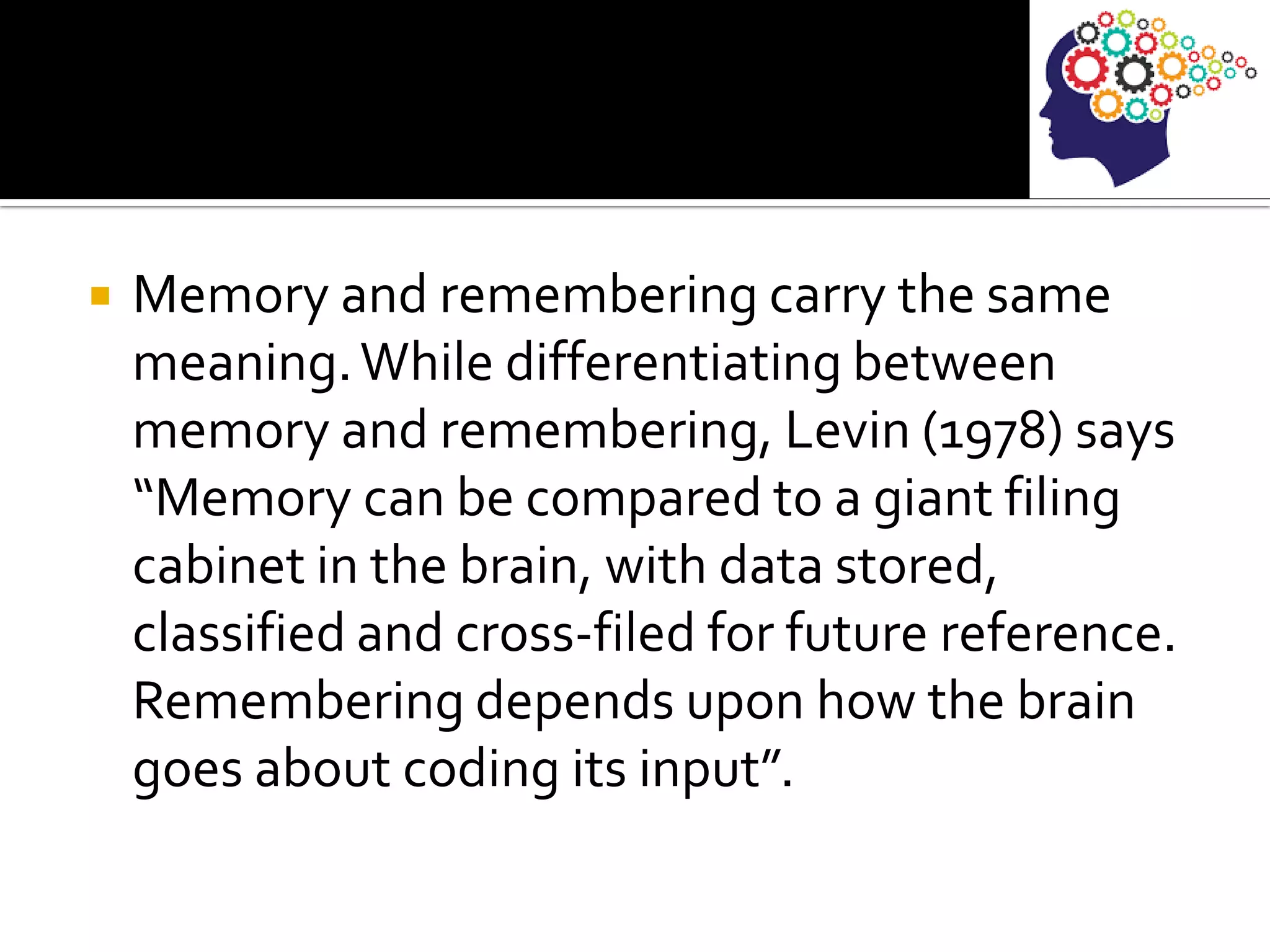 Unit 3 Cognitive process / Memory | PDF