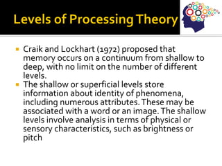 Unit 3 Cognitive process / Memory | PDF