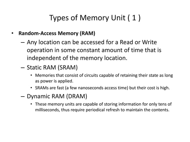 Memory (Computer Organization) | PDF
