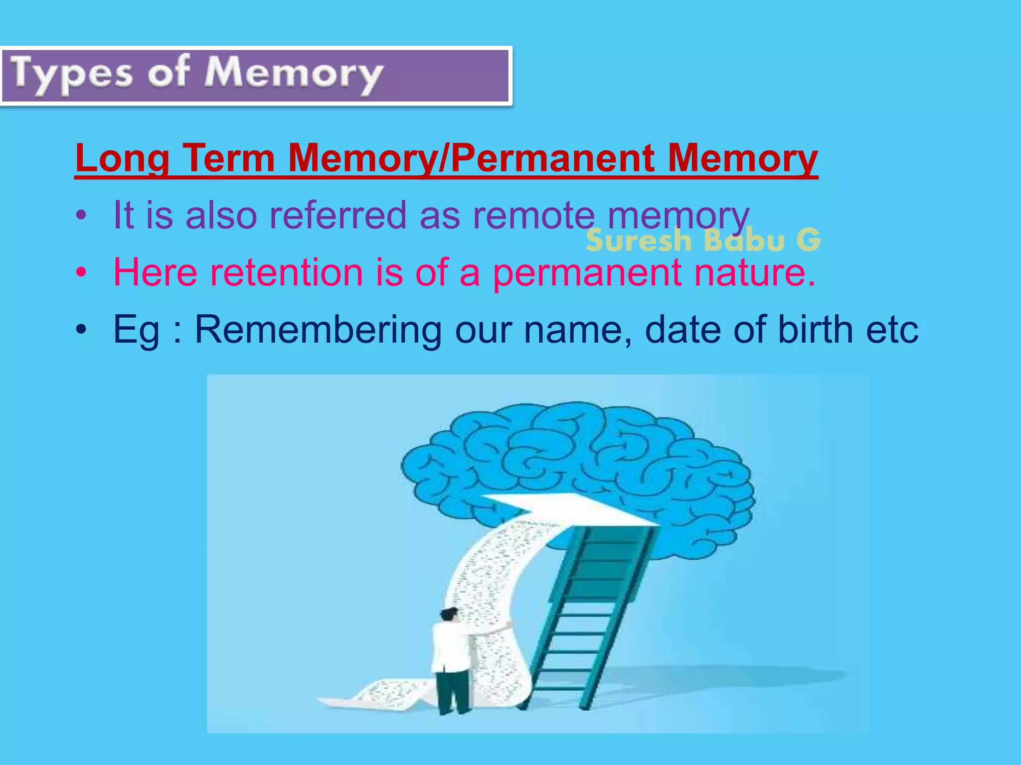 Memory Definition Types Of Memory Factors Influencing Memory And