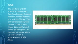 memory.pptx | Data Storage and Warehousing | Computing