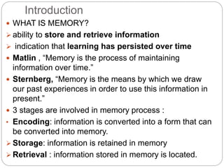 Memory a mass of tissue formed as a res | PPT