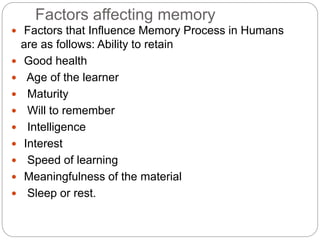 Memory a mass of tissue formed as a res | PPT