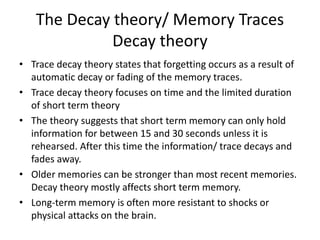 MEMORY, PROCESS AND FOGETTING IN PSYCHOLOGY | PPTX | Digital Audio ...