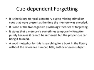 MEMORY, PROCESS AND FOGETTING IN PSYCHOLOGY | PPTX