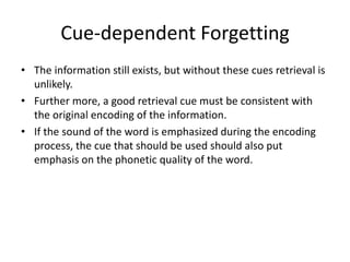 MEMORY, PROCESS AND FOGETTING IN PSYCHOLOGY | PPTX