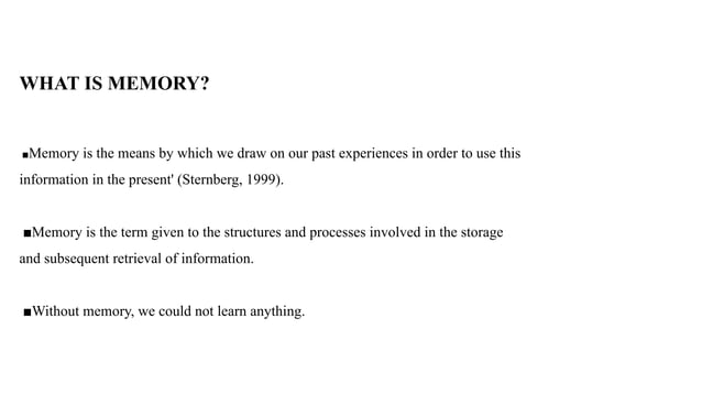 memory complete presentation complete ppt | PPT memory complete presentation complete ppt | PPT