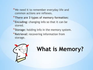 MEMORY including memory models and research | PPTX