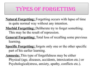 I INCLUDED THIS TOPIC INTRODUCTION MEMORY, DEFINITION OF MEMORY, TYPES ...