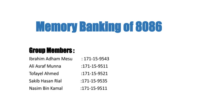 Memory banking-of-8086-final | PPTX