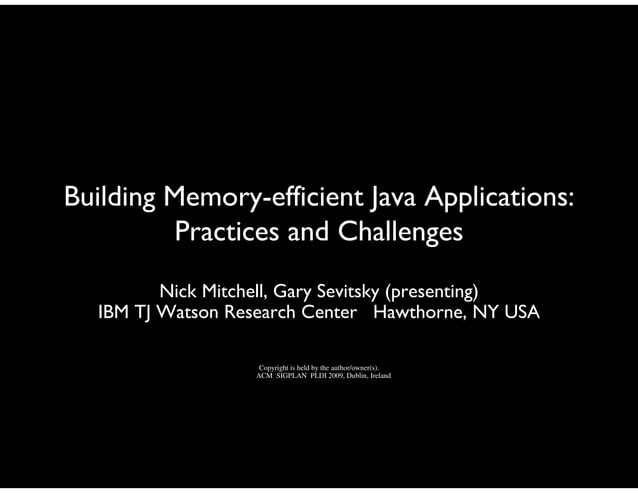 Memory efficient java tutorial practices and challenges | PDF