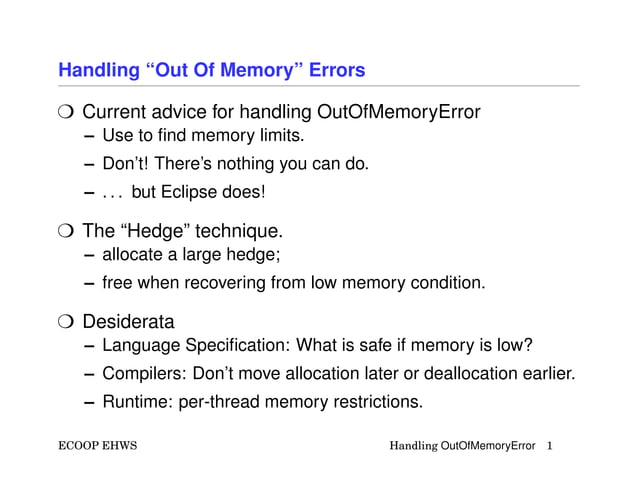 Memory error-talk | PPT