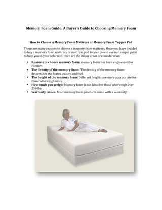 Memory Foam Guide | PDF