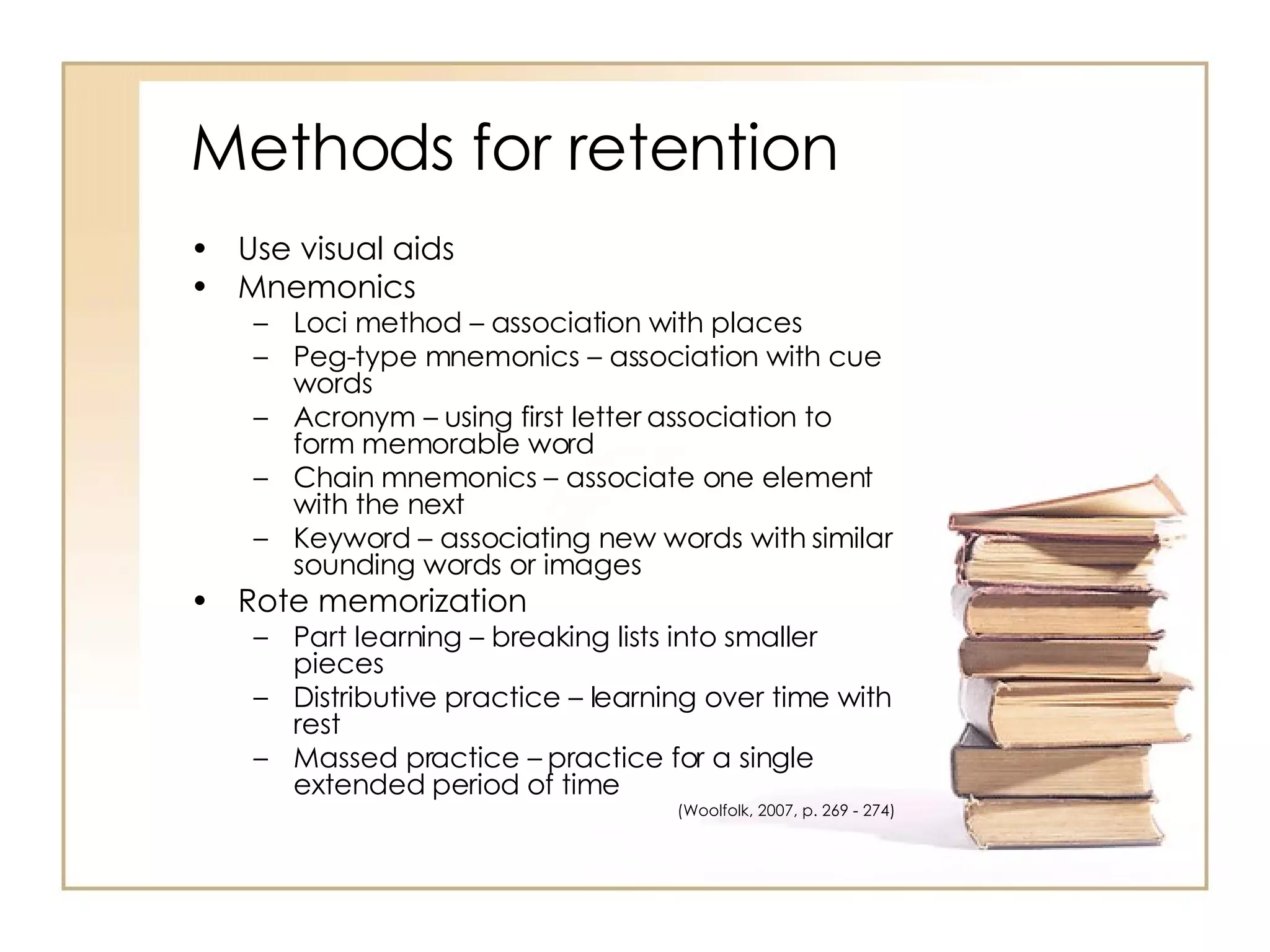 Teaching and Memory in the Classroom | PPT