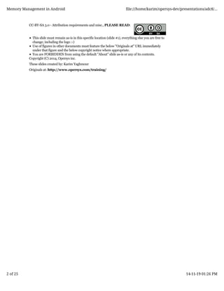 Memory Management in Android | PDF