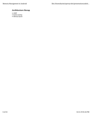 Memory Management in Android | PDF