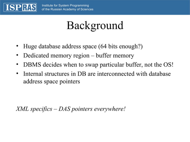 Sedna Xml Database Memory Management Ppt Databases Computer Software And Applications
