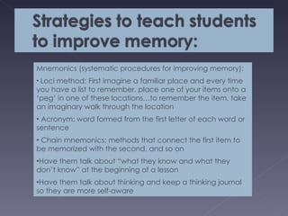 Memory Presentation | PPT | Educational Assessment | Education