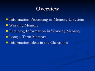 Memory Presentation | PPT