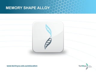 Memory Shape Alloy in alloys in dentistry | PPTX