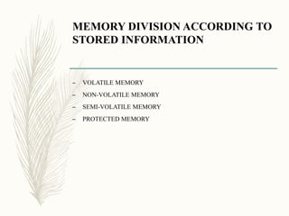 Power point presentation on memory of computer | PPTX