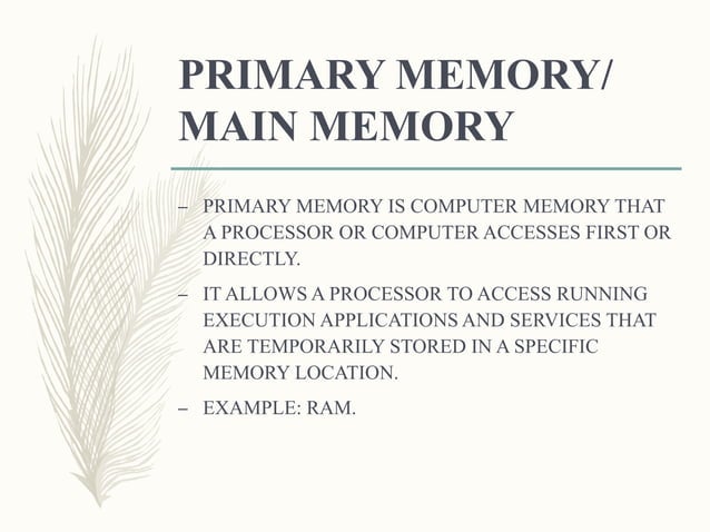 Power point presentation on memory of computer | PPTX