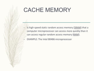 Power point presentation on memory of computer | PPTX