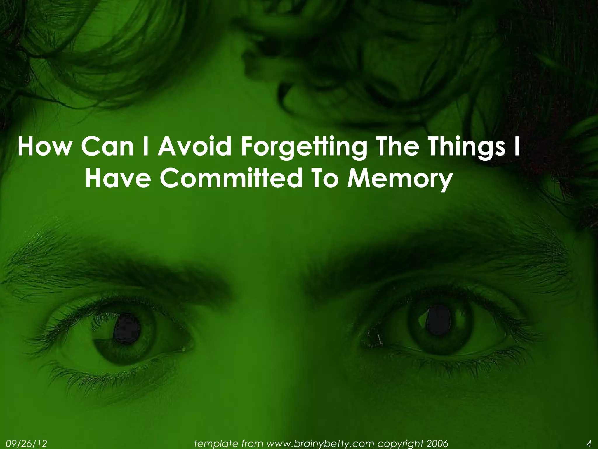 SDV 100 How Can I Remember? | PPT