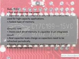 Memory (2) | PPTX | Data Storage and Warehousing | Computing