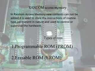 Memory (2) | PPTX | Data Storage and Warehousing | Computing
