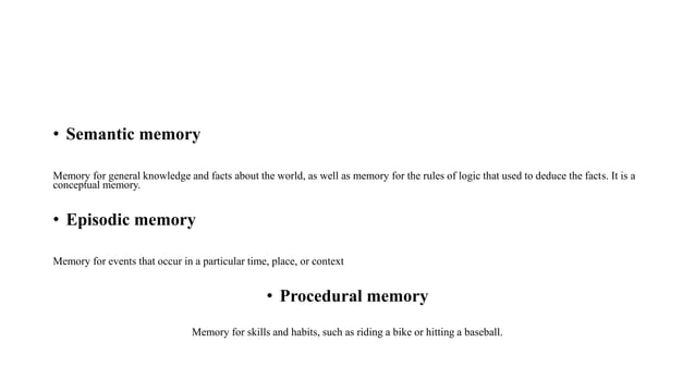 Memory (psychology) | PPT