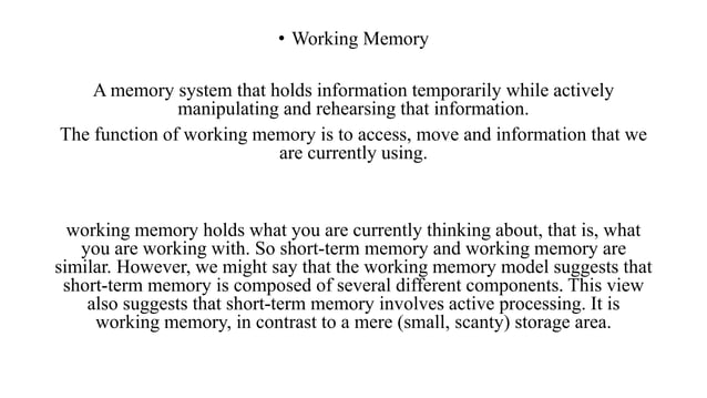 Memory (psychology) | PPT